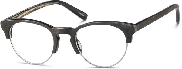 Zenni Browline Eyeglasses Frame - Wood Texture