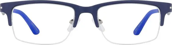 Zenni Rectangle Eyeglasses With Magnetic Snap-on Sunlens - Blue