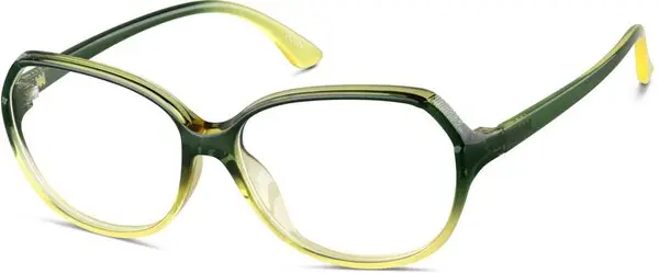 Zenni Experimental Geometric Eyeglasses Full Rim Frame - Green