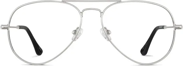 Zenni Aviator Glasses With Snap-on Sunlens - Silver