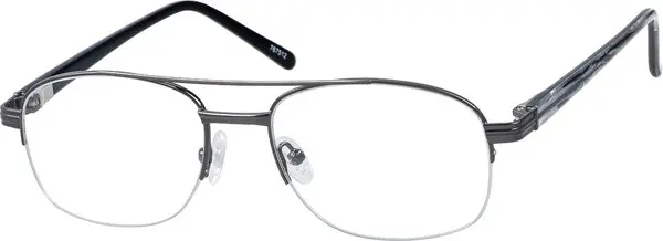 Zenni Aviator Half Rim Frame - Gray