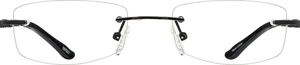 Zenni Rectangle Rimless Glasses With Snap-on Sunlens - Black