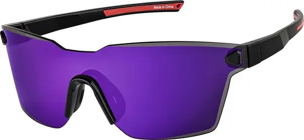 Zenni Sunglasses Half-rim Plastic Frame - Black With Purple Mirror