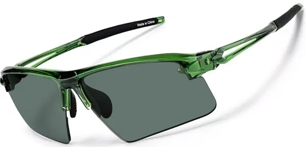 Zenni Sunglasses Half-rim Plastic Frame - Green With Green Lenses