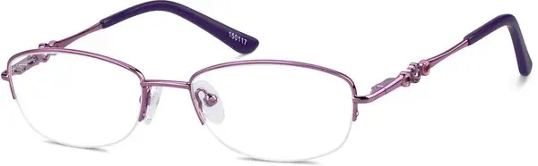 Zenni Lightweight Oval Half-rim Eyeglasses - Purple