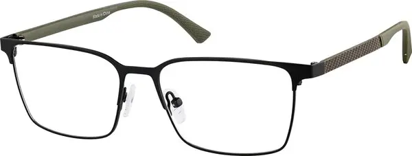 Zenni Square Full Rim Eyeglasses With Carbon Fiber - Black