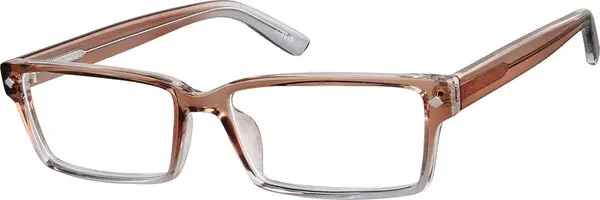 Zenni Rectangle Eyeglasses Full Rim Plastic Frame - Brown
