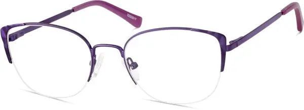 Zenni Cat-eye Stainless Steel Half Rim Eyeglasses - Ultraviolet