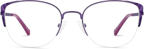 Zenni Cat-eye Stainless Steel Half Rim Eyeglasses - Ultraviolet