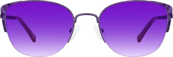 Zenni Cat-eye Stainless Steel Half Rim Eyeglasses - Ultraviolet