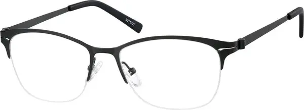 Zenni Rectangle Stainless Steel Half-rim Eyeglasses - Black
