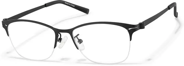 Zenni Rectangle Stainless Steel Half-rim Eyeglasses - Black