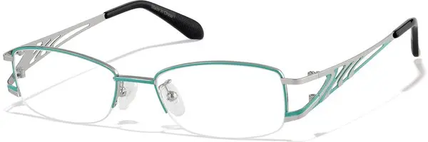 Zenni Rectangle Stainless Steel Half-rim Eyeglasses - Green