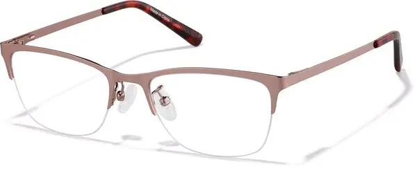 Zenni Rectangle Stainless Steel Half-rim Eyeglasses - Rose Gold
