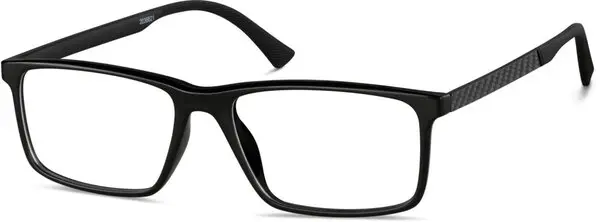 Zenni Rectangle Eyeglasses Carbon Fiber Full Rim Frame - Black