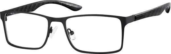 Zenni Rectangle Eyeglasses Carbon Fiber Full Rim Frame - Black