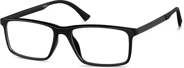 Zenni Rectangle Eyeglasses Carbon Fiber Full Rim Frame - Black