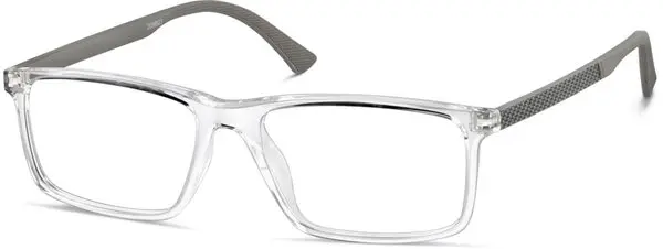 Zenni Rectangle Eyeglasses Carbon Fiber Full Rim Frame - Clear