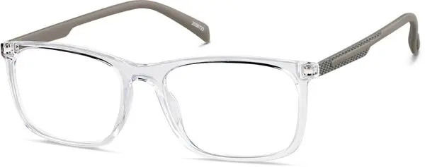 Zenni Rectangle Eyeglasses Carbon Fiber Full Rim Frame - Clear