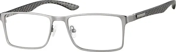 Zenni Rectangle Eyeglasses Carbon Fiber Full Rim Frame - Gray