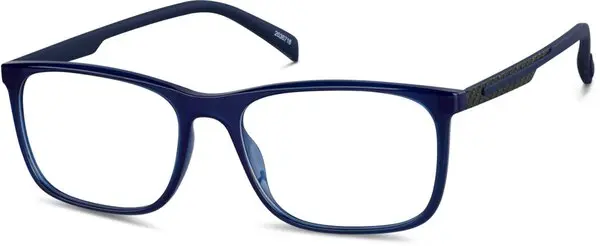Zenni Rectangle Eyeglasses Carbon Fiber Full Rim Frame - Navy