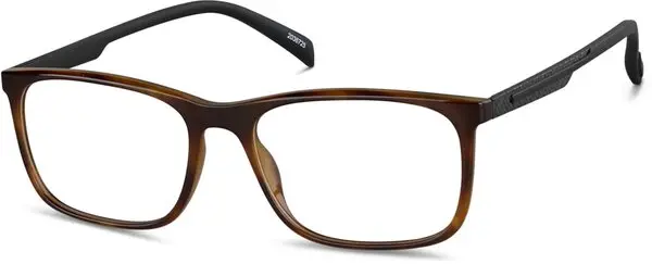 Zenni Rectangle Eyeglasses Carbon Fiber Full Rim Frame - Tortoiseshell