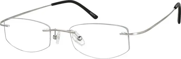 Zenni Rectangle Rimless Eyeglasses Metal Frame - Silver