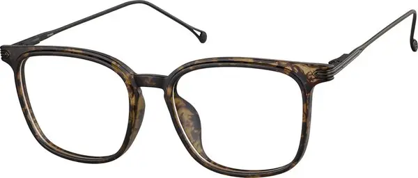 Zenni Square Eyeglasses Universal Bridge Fit Full Rim Frame - Tortoiseshell
