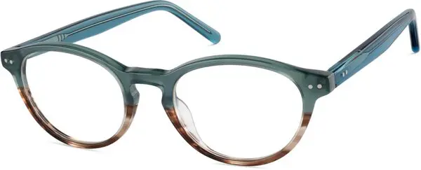 Zenni Square Frame Full Rim Eyeglasses - Malachite/brown