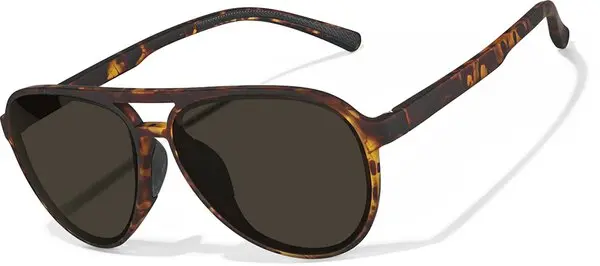Zenni Zunnies Full Rim Oval Sunglasses - Matte Tortoise With Gray Lenses