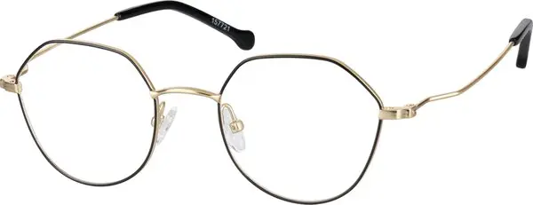 Zenni Geometric Full Rim Metal Frame Glasses - Black