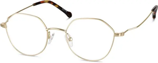Zenni Geometric Full Rim Metal Frame Eyeglasses - Gold