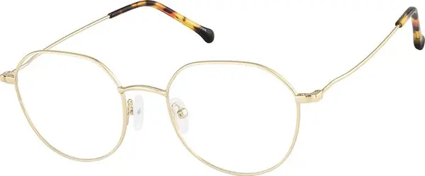 Zenni Geometric Full Rim Metal Frame Glasses - Gold