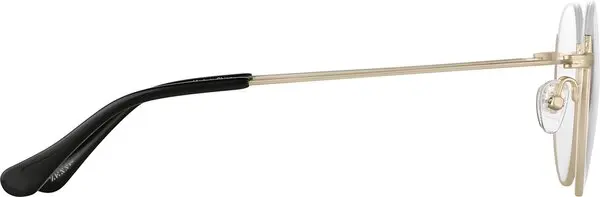 Zenni Minimalist Round Half Rim Eyeglasses Metal Frame - Gold