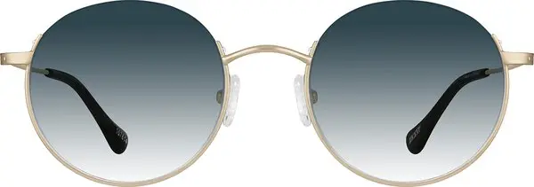 Zenni Minimalist Round Half Rim Eyeglasses Metal Frame - Gold