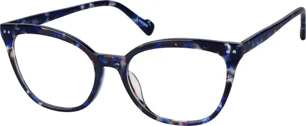 Zenni Cat-eye Full Rim Frame Universal Bridge Fit Glasses - Blue Tortoiseshell