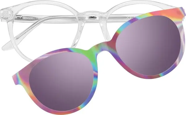 Zenni Round Frame With Snap-on Sunlens - Clear