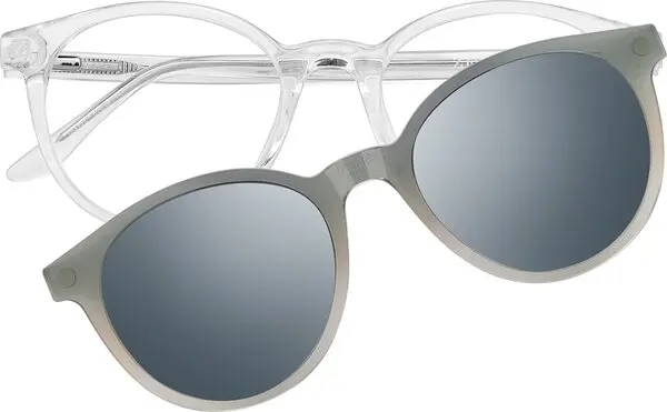 Zenni Round Frame With Snap-on Sunlens - Clear