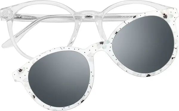 Zenni Round Frame With Snap-on Sunlens - Clear