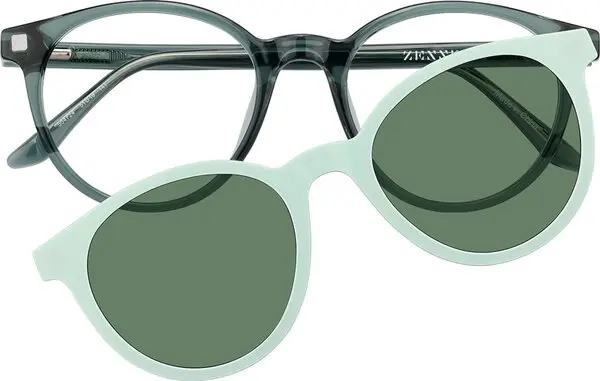 Zenni Round Frame With Snap-on Sunlens - Green