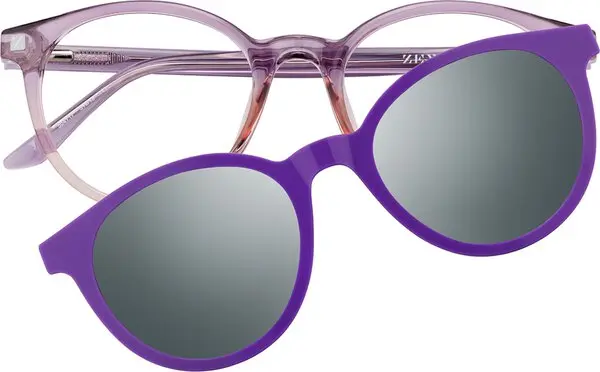 Zenni Round Frame With Snap-on Sunlens - Violet