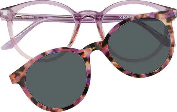 Zenni Round Frame With Snap-on Sunlens - Violet