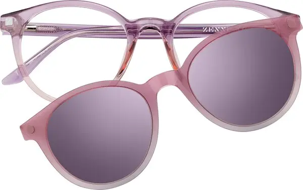 Zenni Round Frame With Snap-on Sunlens - Violet