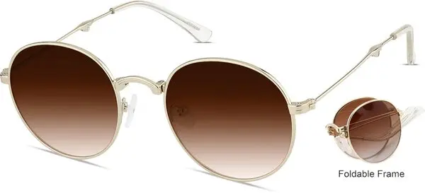 Zenni Round Full Rim Sunglasses - Gold