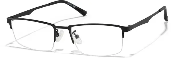Zenni Rectangle Half-rim Eyeglasses - Black And Gold