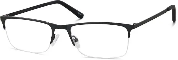 Zenni Rectangle Half Rim Eyeglasses - Black