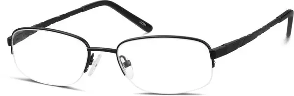 Zenni Rectangle Half Rim Eyeglasses - Black