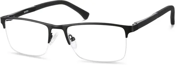 Zenni Rectangle Half-rim Eyeglasses - Black