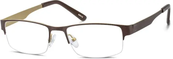 Zenni Rectangle Half-rim Eyeglasses - Brown