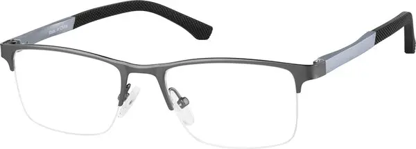Zenni Rectangle Half-rim Eyeglasses - Gray